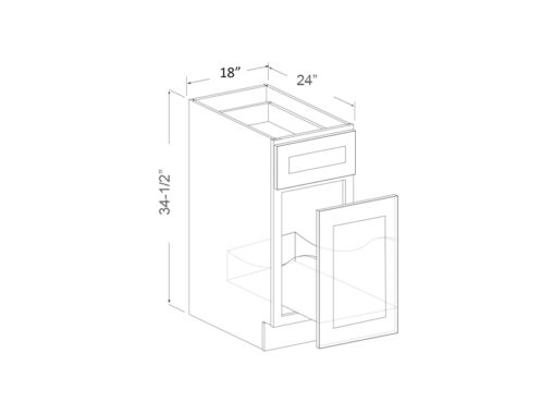 Waste Bin Base Cabinet - Kitchen Liquidators
