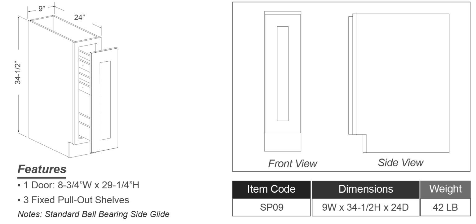 Spice Pull-Out Base Cabinet - Kitchen Liquidators