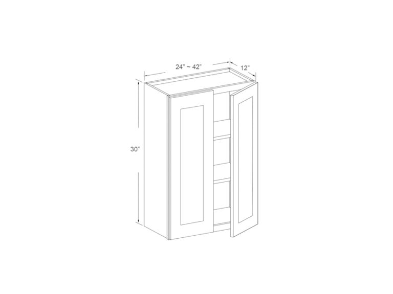 Wall Cabinet - 30" High - Double Door - 24in - Kitchen Liquidators
